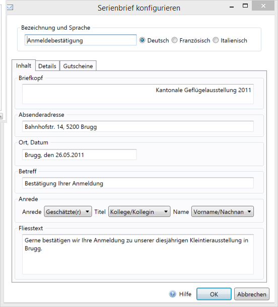 Serienbrief erstellen / bearbeiten